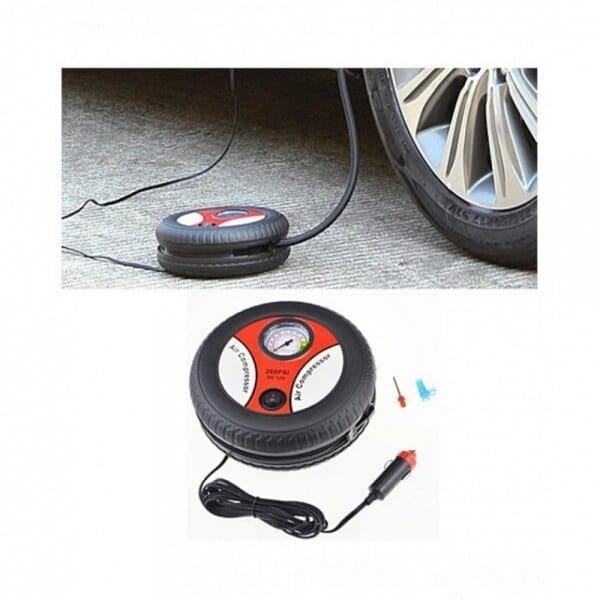 Compresor auto pentru anvelope masini si biciclete, in forma de roata ...