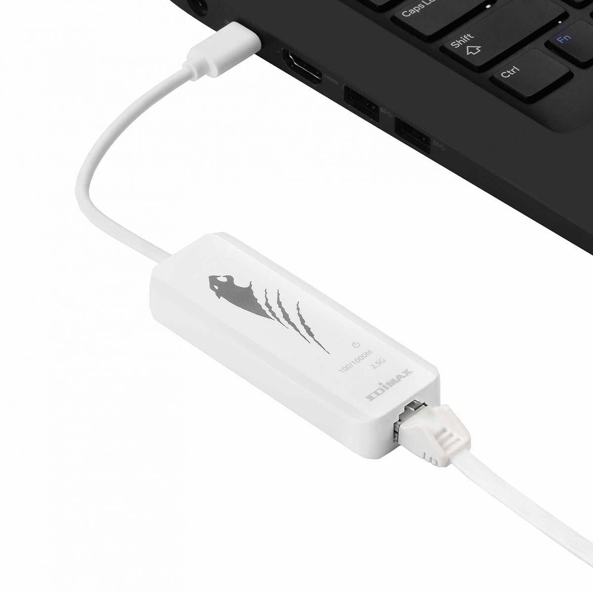 Adaptor retea USB-C tata - RJ45 tata, Gigabit 2.5Gbps, alb, EU-4307 ...