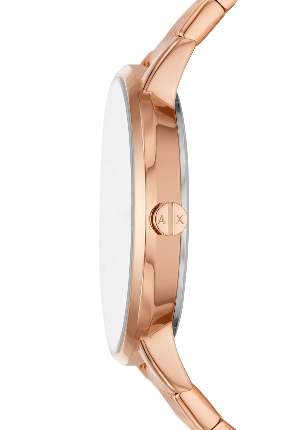 ARMANI EXCHANGE, Часовник и колие със сърцевидна висулка, Rose Gold ...