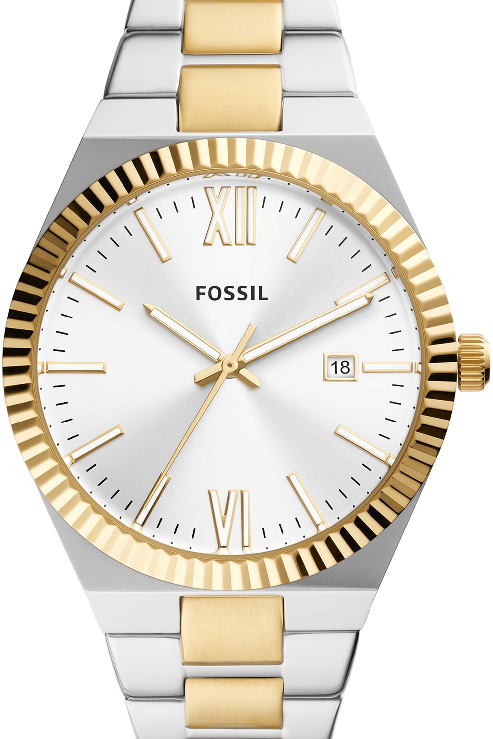 Fossil, Ceas quartz cu design bicolor, Argintiu, Auriu - eMAG.ro