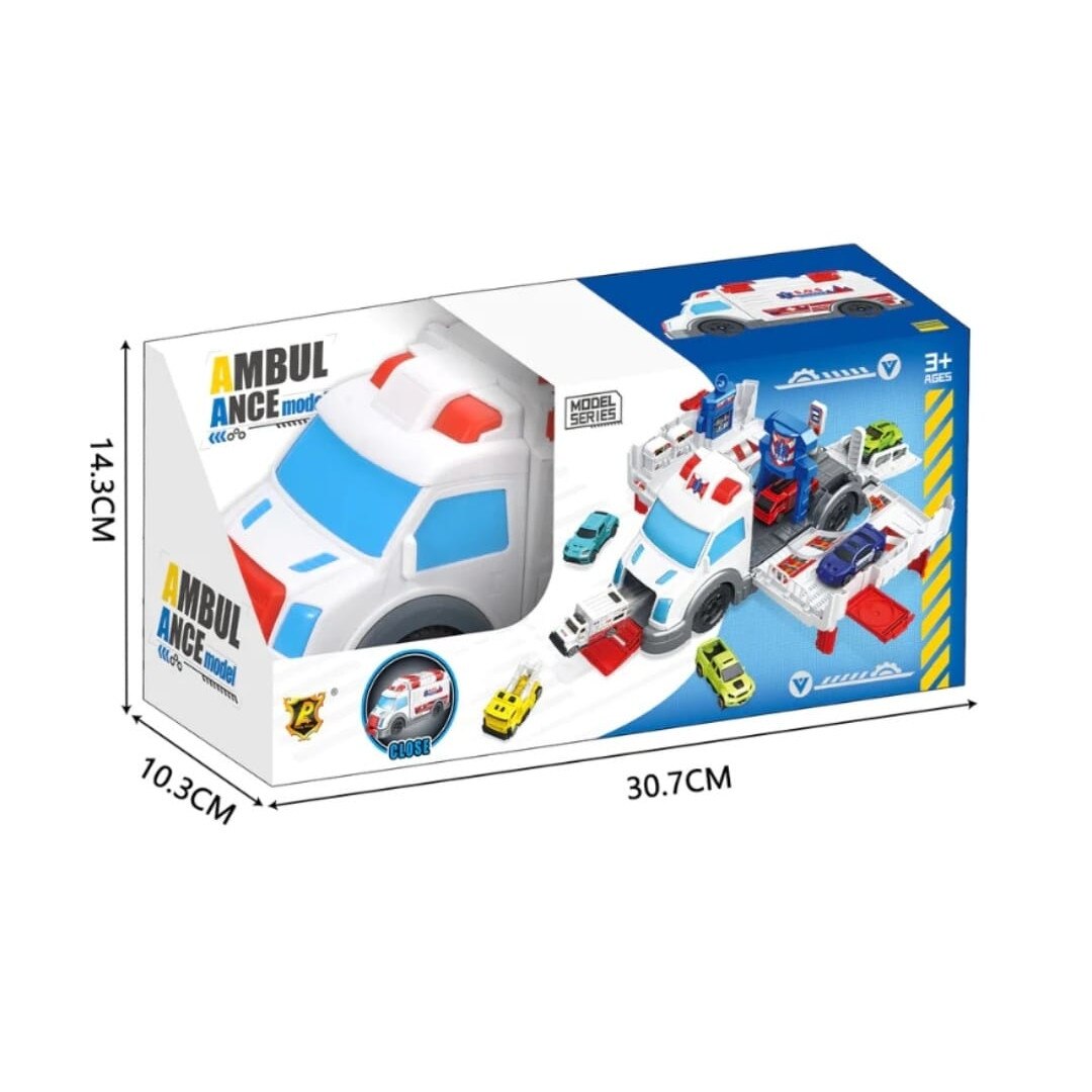 Set Ambulanta si 2 masinute, multicolor, 30 cm - eMAG.ro