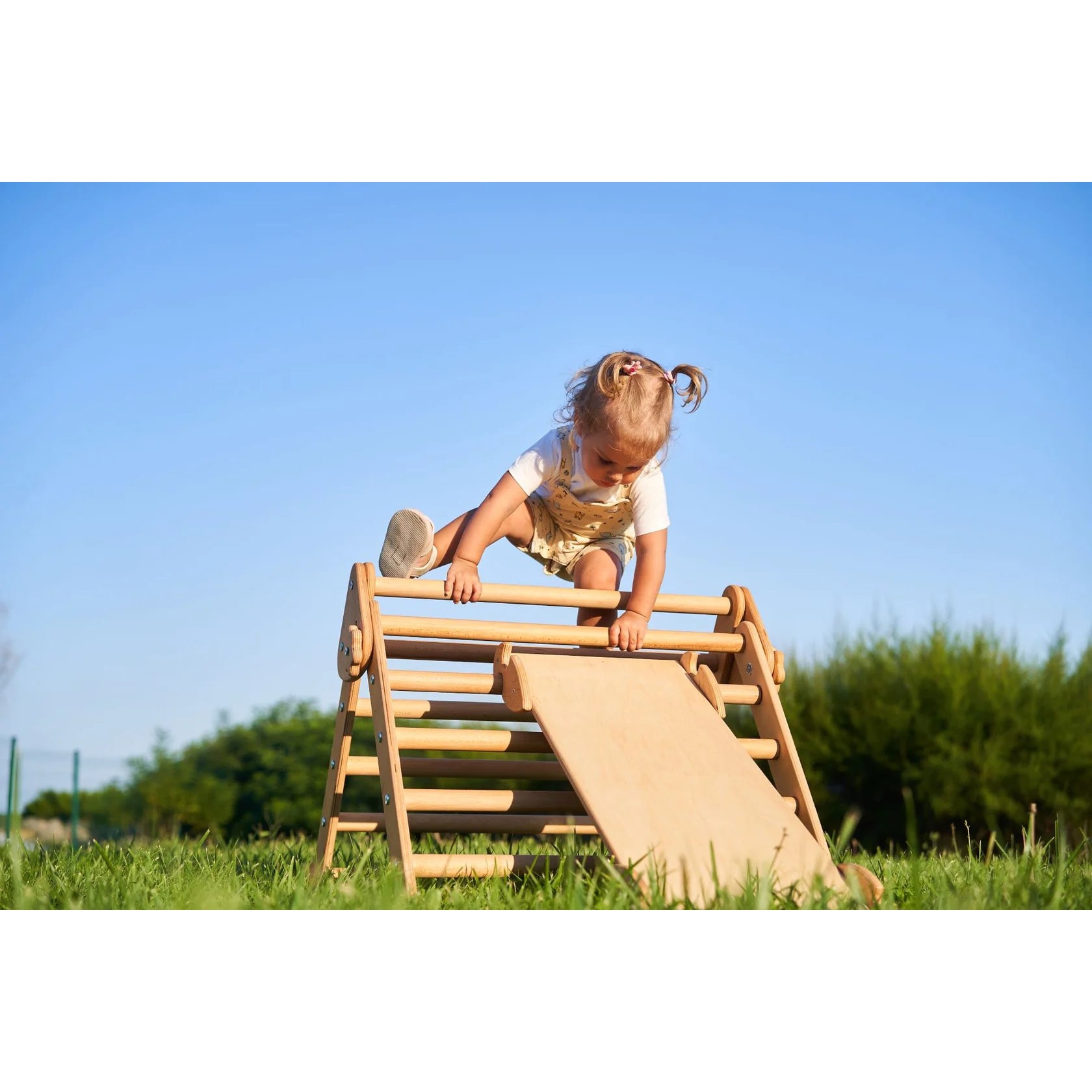 Set de catarare mic 2 in 1, Triunghi Pikler cu Rampa de Catarare ...