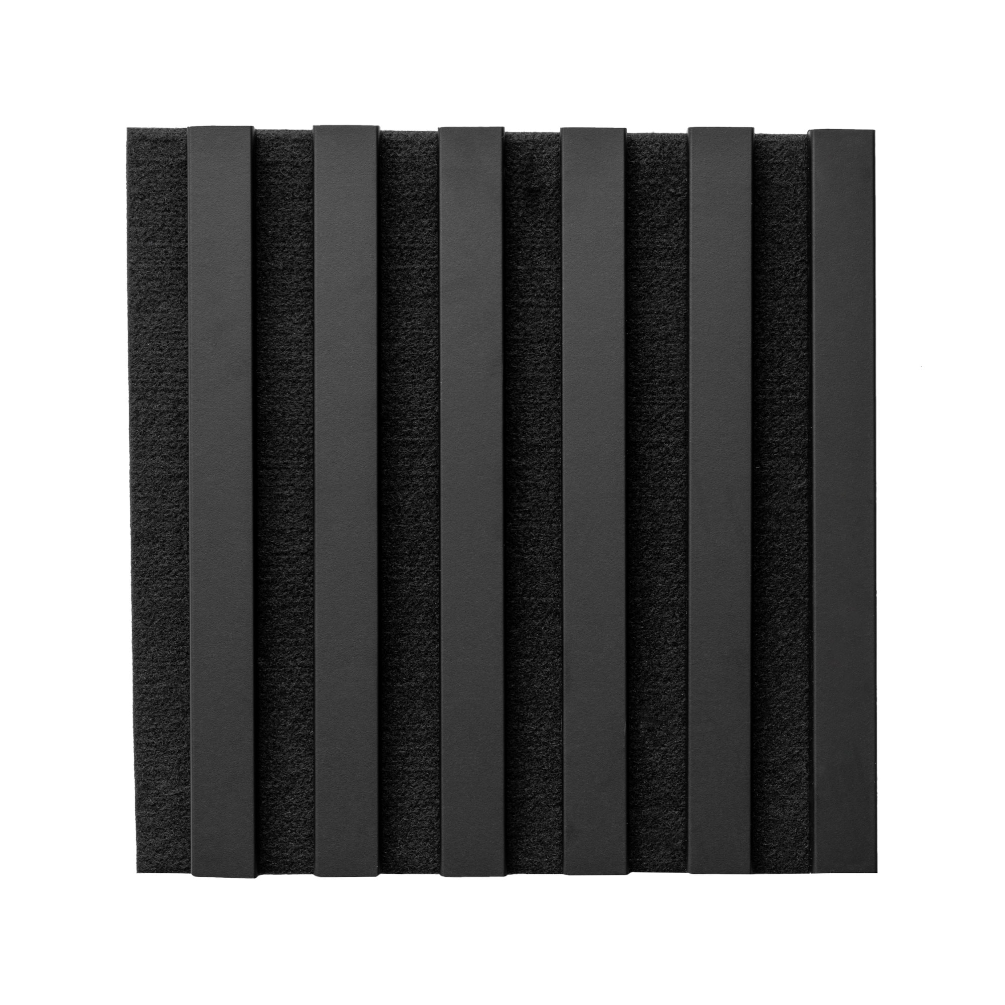 Set 4 panouri decorative Decofelt din riflaj MDF negru mat pe suport de ...