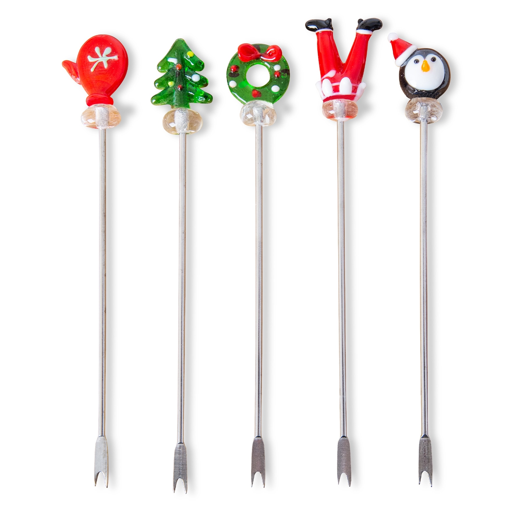 Set 5 scobitori aperitive Homla, Orkel, Model de Craciun, Inox/Sticla ...