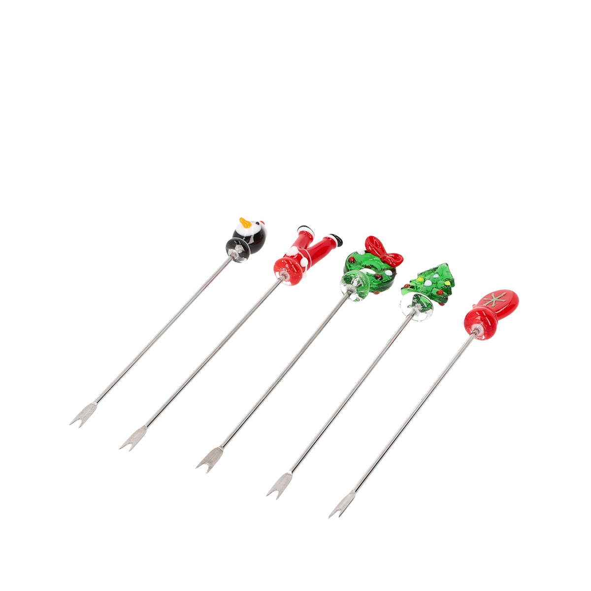 Set 5 scobitori aperitive Homla, Orkel, Model de Craciun, Inox/Sticla ...