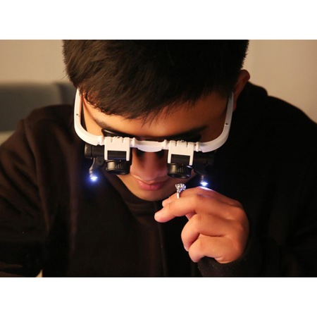 Ochelari cu 2 lupe, eSimplu®, pentru ceasornicarie, diamante si electronice, marire x8, x23 ...