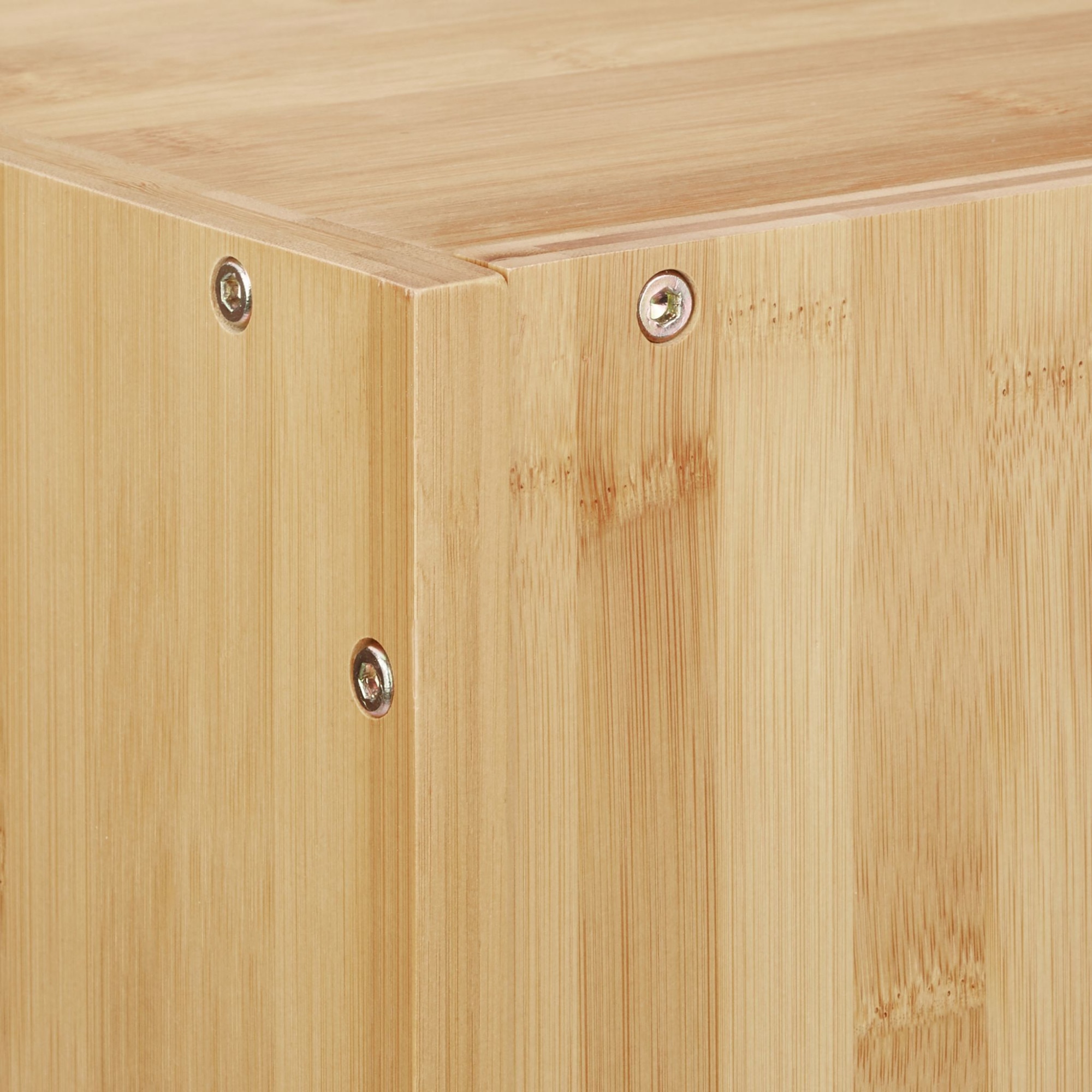 Raft de colt, 4 compartimente, din bambus, 85,5 x 29 x 29 cm, maro ...