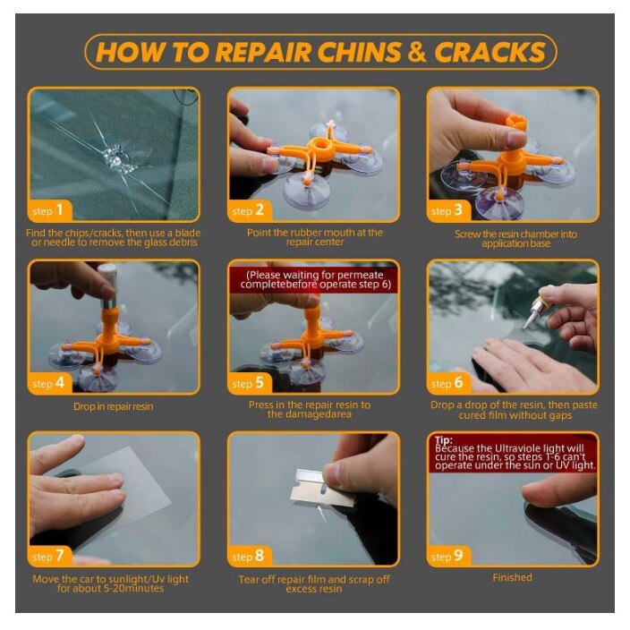 Kit reparare parbriz auto, pentru repararea crapaturilor sau ...