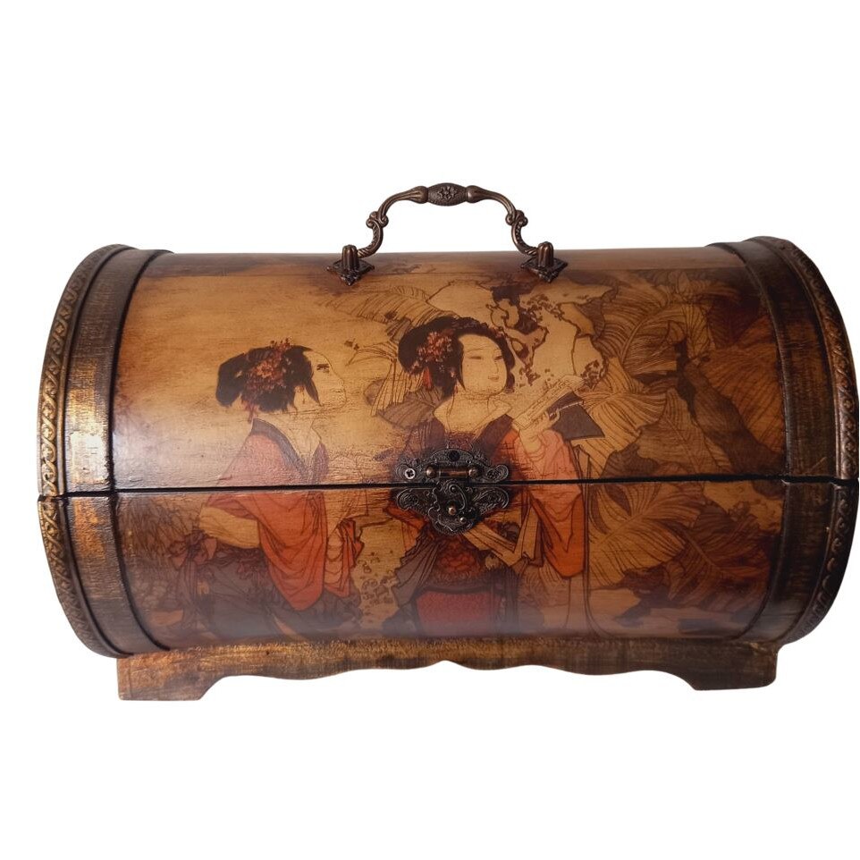 Cufar lemn motive japoneze gheise, 35x22cm - eMAG.ro