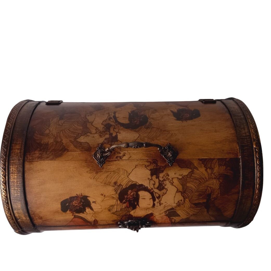 Cufar lemn motive japoneze gheise, 35x22cm - eMAG.ro