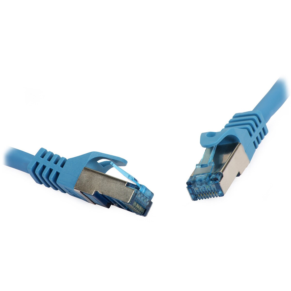 Cablu retea patchcord S/FTP Cat6A 0.5m, albastru - eMAG.ro