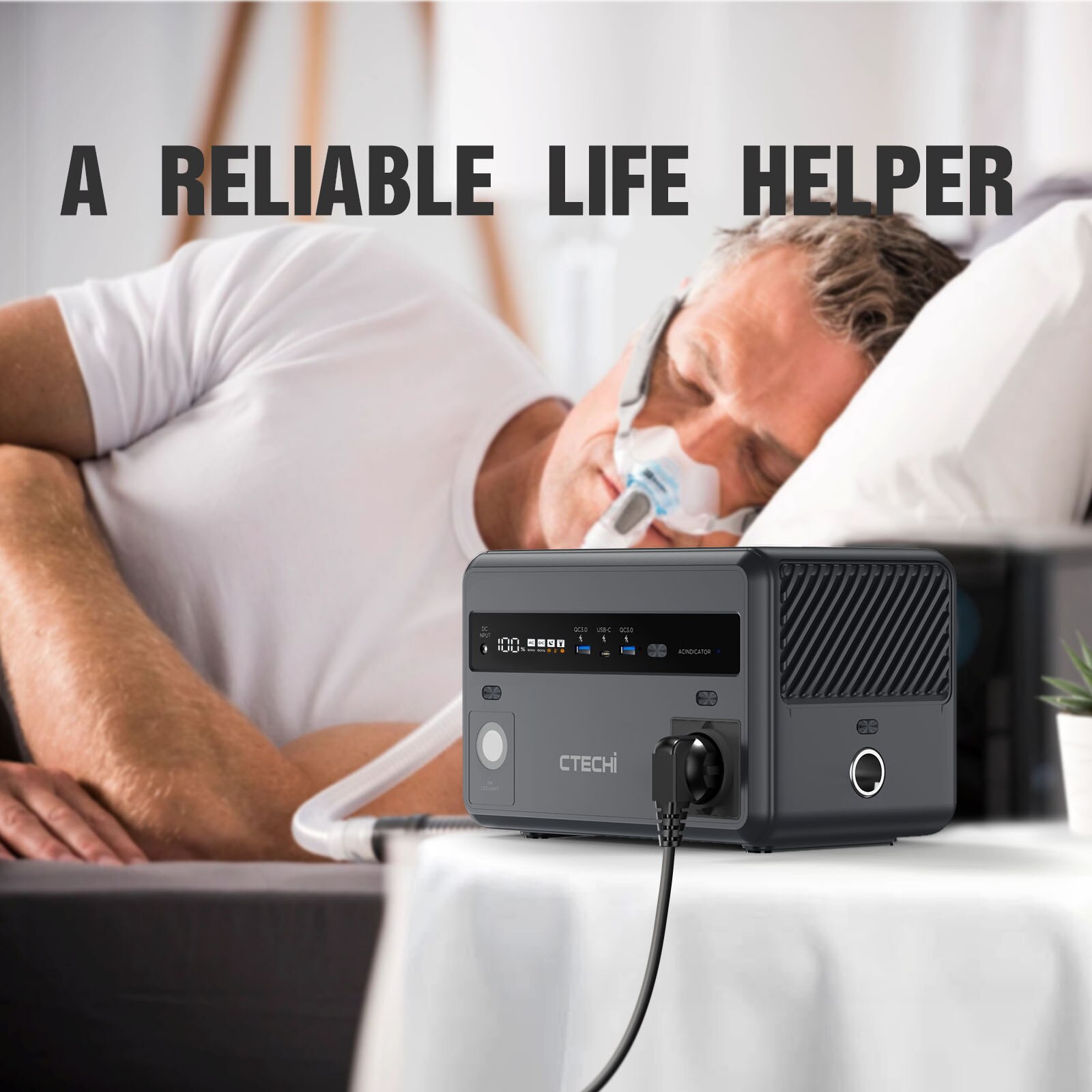 Statie de Alimentare Portabila CTECHi 299Wh, 300W cu Baterie LiFePO4 de ...