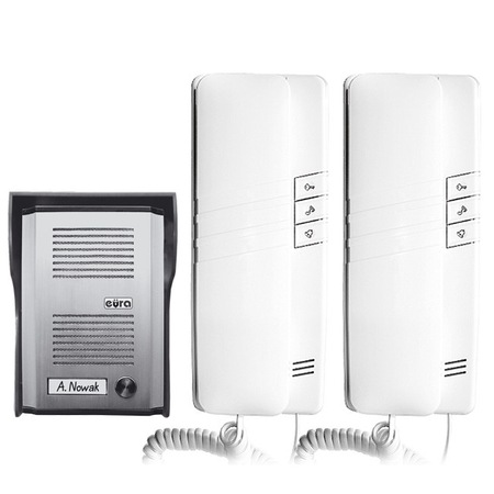 Interfon de intrare unifamilial EURA cu uniphone suplimentar, 2W, Alb ...