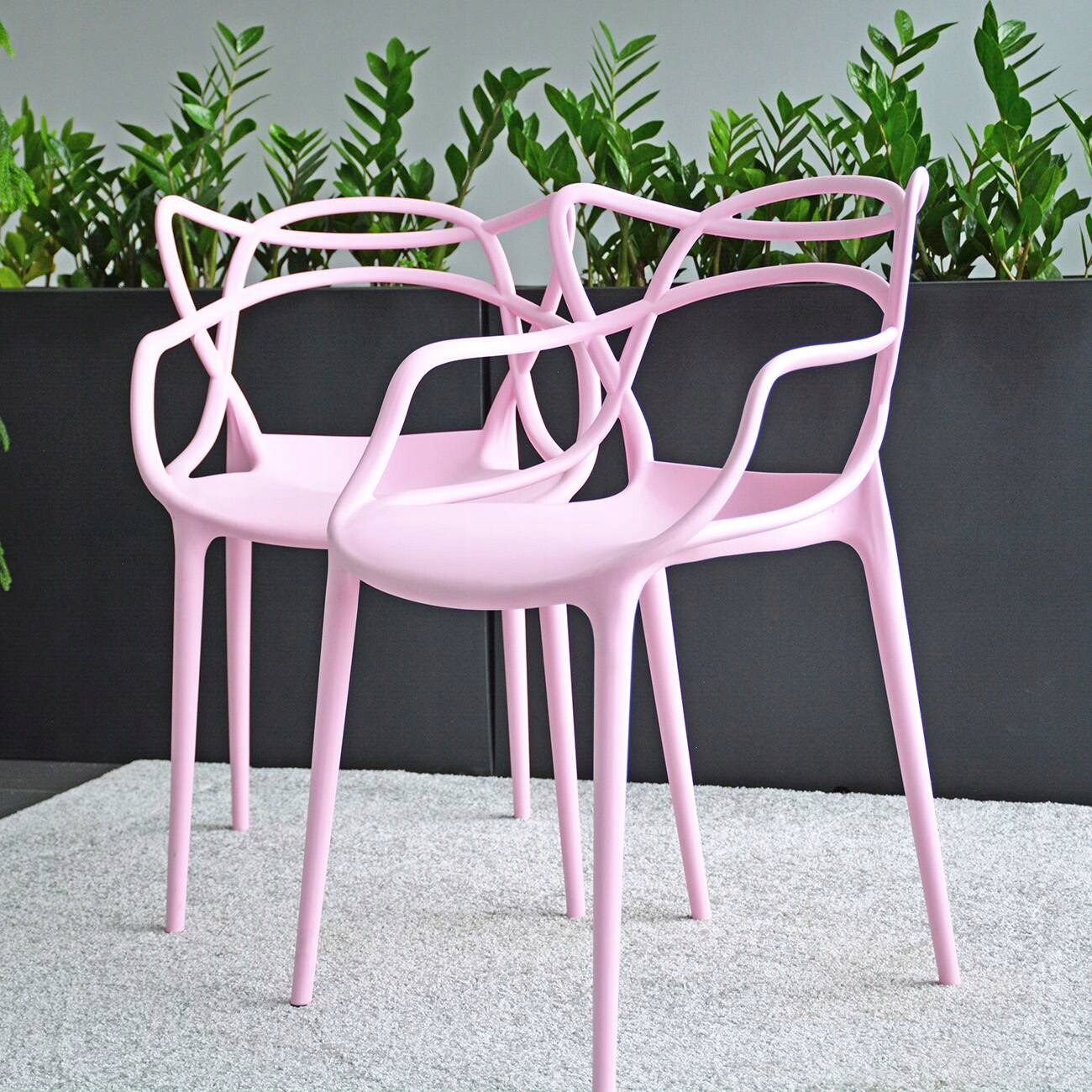 Scaun bucatarie din plastic, Zolta, tip Masters, Roz - eMAG.ro