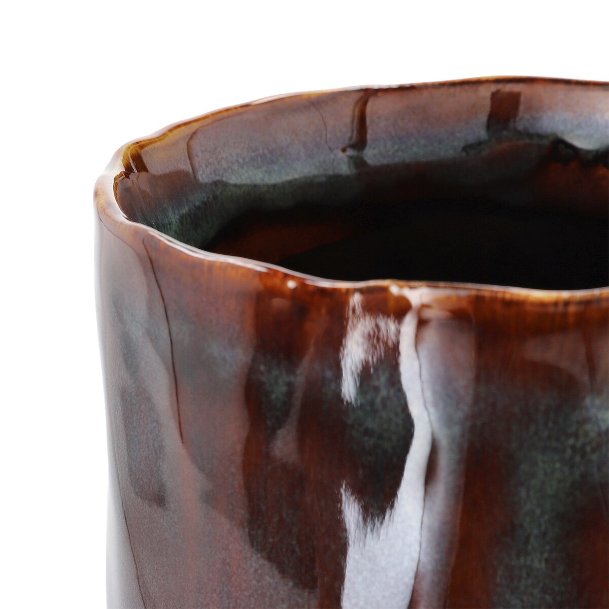 Vaza decorativa Rona, Homla, Ceramica, 10 x 10 x 24 cm, Maro - eMAG.ro