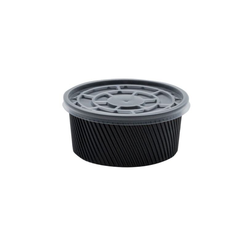 Bol negru PP cu capac transparent, 350ml, 25buc, Practic Online - eMAG.ro