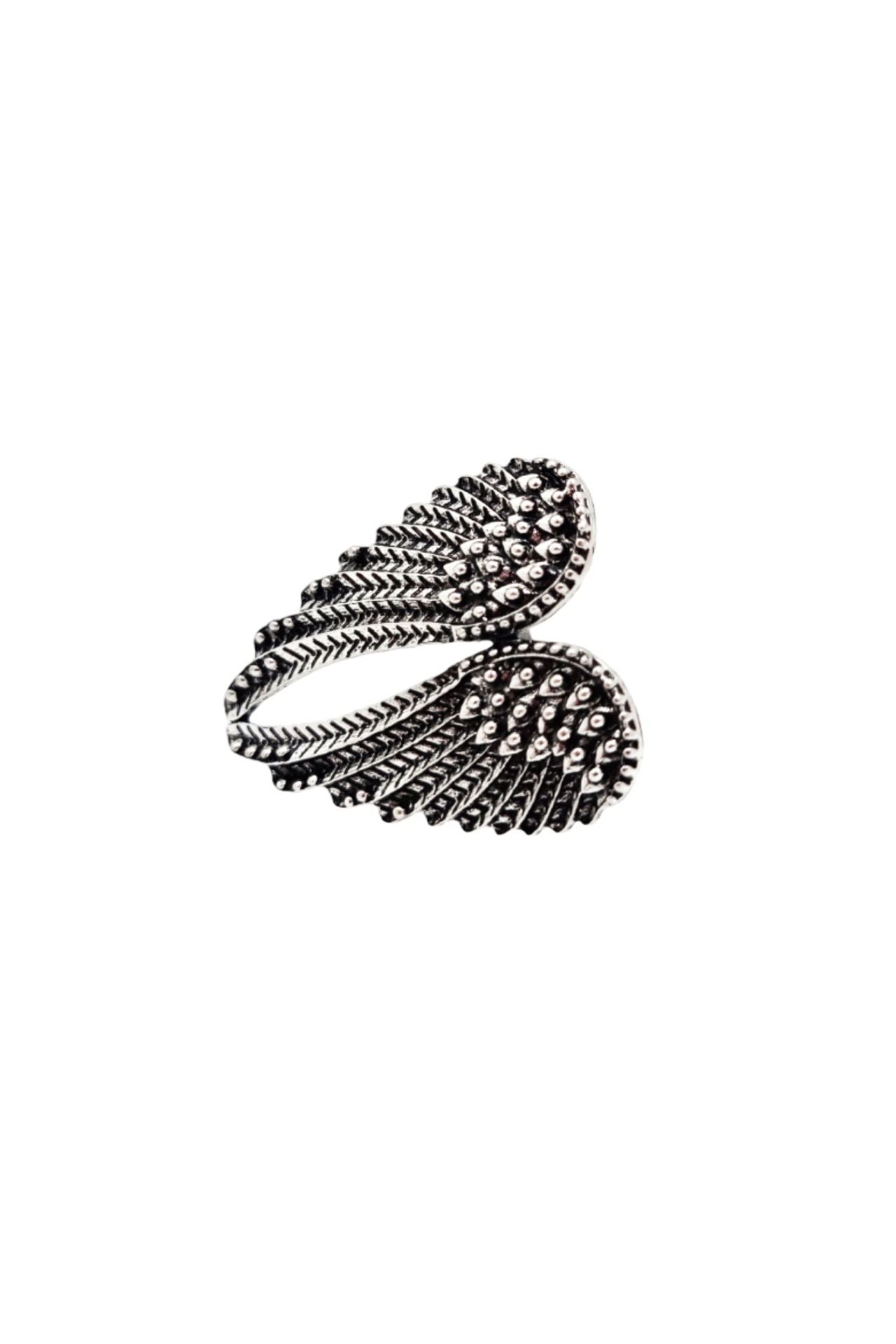 Inel argintiu, metalic, vintage, model aripi de inger - eMAG.ro