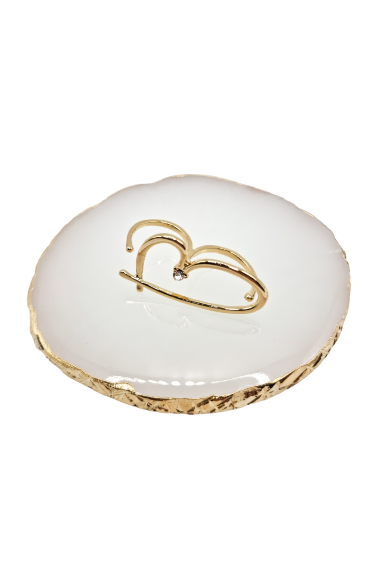 Inel auriu, dublu, in forma de inimioara, reglabil - eMAG.ro