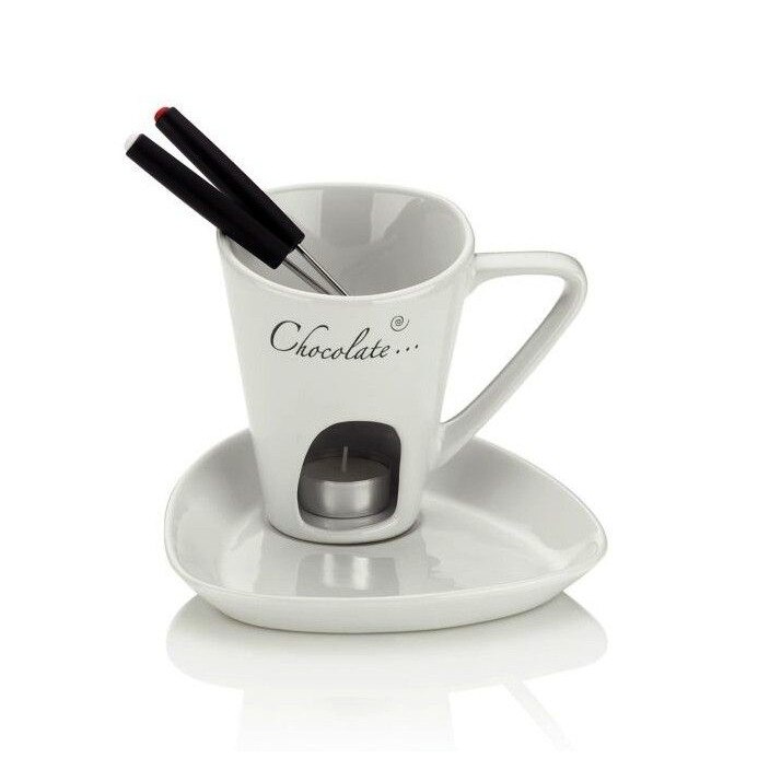 Set vesela desert, Kela, Inox/Ceramica, 200 ml, Alb - eMAG.ro