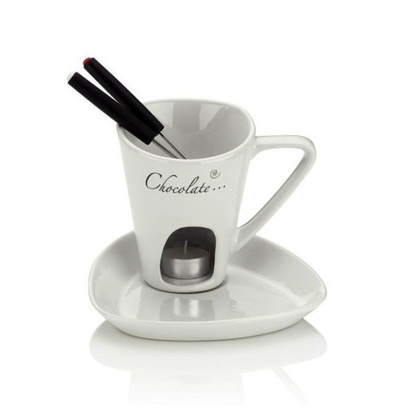 Set vesela desert, Kela, Inox/Ceramica, 200 ml, Alb - eMAG.ro