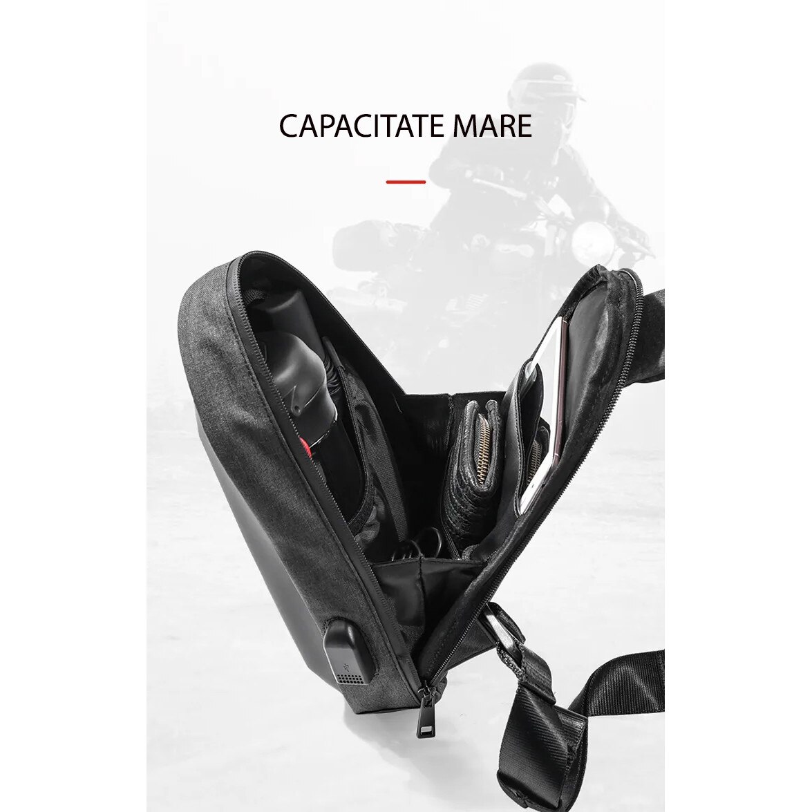 Geanta moto MOTOWOLF cu protectie impotriva ploii si buzunare multiple ...