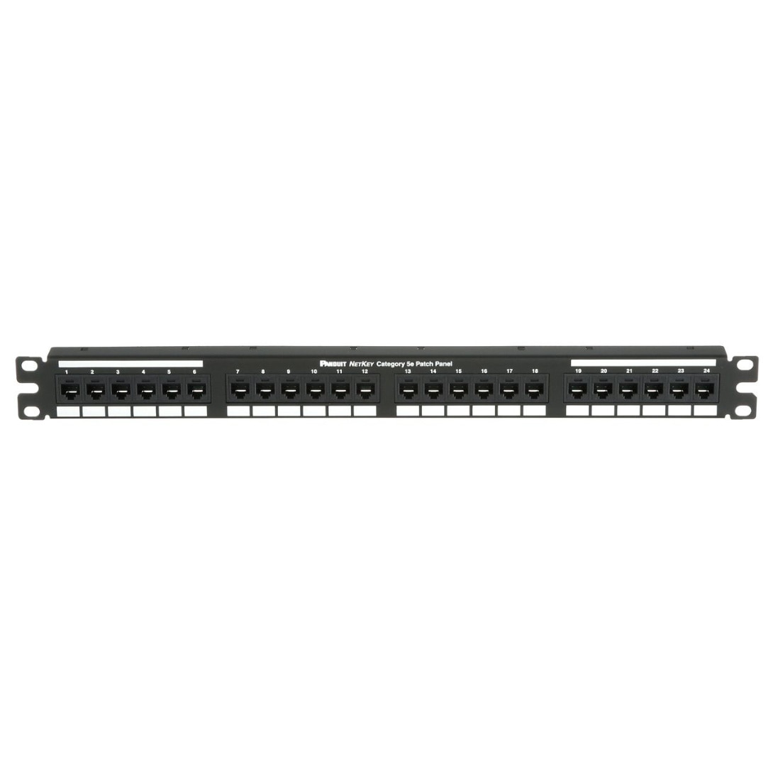 Patch Panel PANDUIT NK5EPPG24Y Punchdown Cat5e UTP Flat 24 Port 1U ...