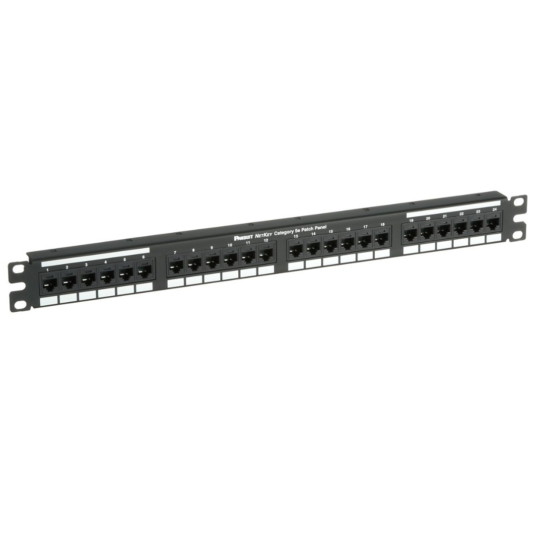 Patch Panel PANDUIT NK5EPPG24Y Punchdown Cat5e UTP Flat 24 Port 1U ...