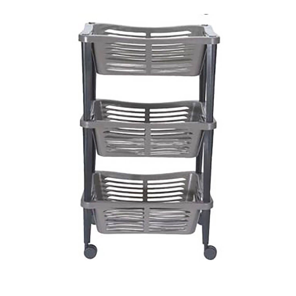 Cos cu rotile, Liberta, PVC, 40 x 30 x 60 cm, Gri - eMAG.ro