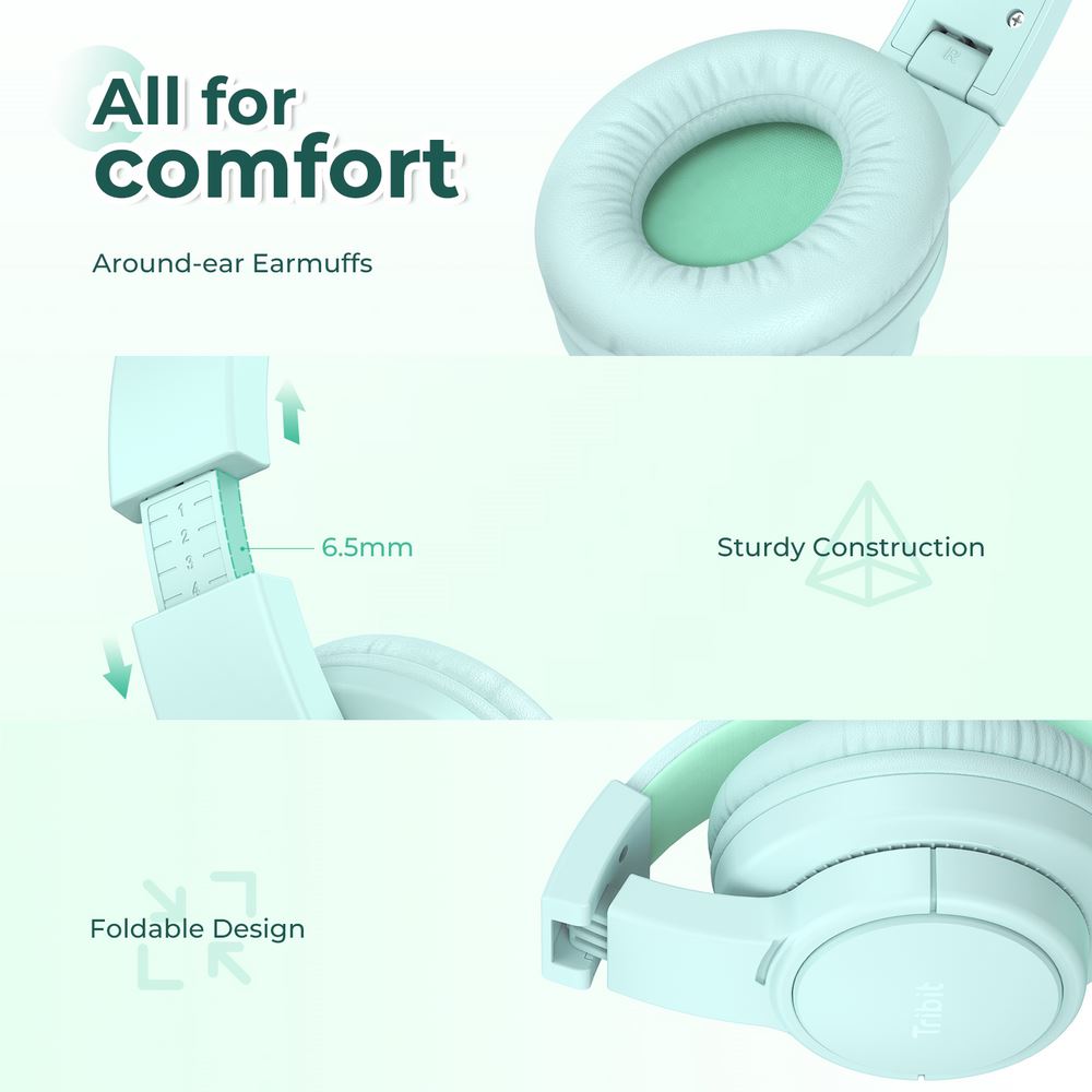 Casti Audio Pliabile Over-Ear pentru copii, cu Fir si Microfon, Jack 3. ...