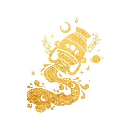 Sticker decorativ Zodiac, Auriu, 69 cm, 5462ST - eMAG.ro