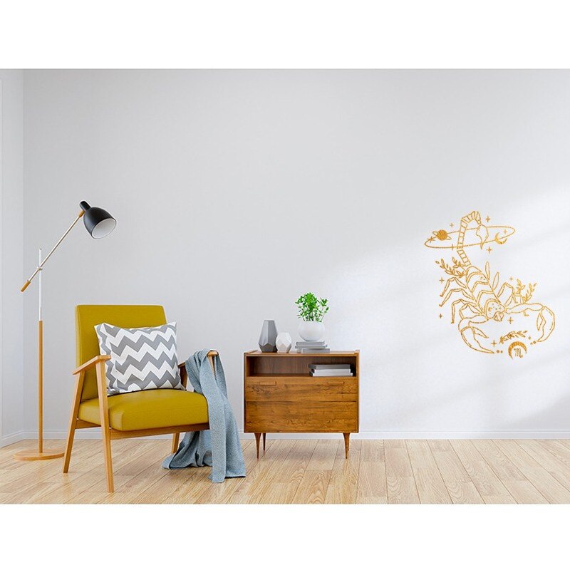 Sticker decorativ Zodiac, Auriu, 62 cm, 5470ST - eMAG.ro