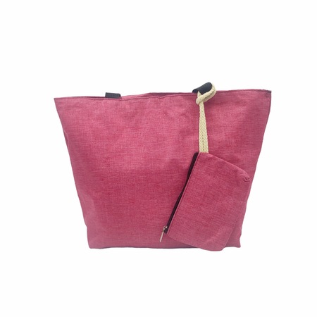 Geanta shopper din material textil cu portmoneu atasat, 50 x 35 x 18 cm ...