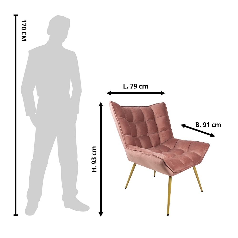 Scaun catifea roz 79x91x93 cm - eMAG.ro
