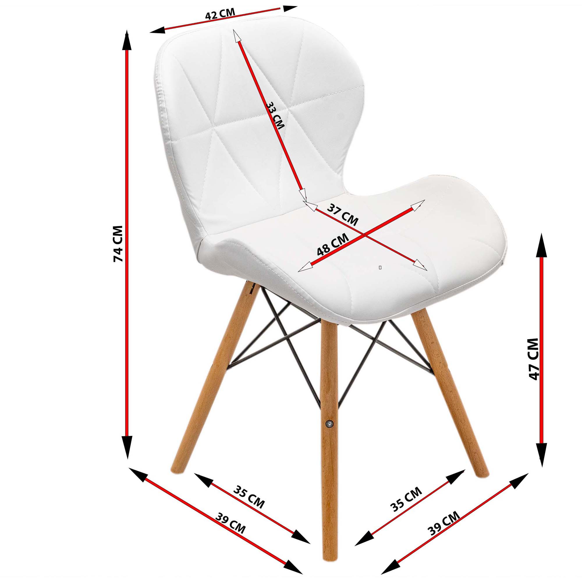 Scaun DENVER Oslo, alb, model scandinav, sezut tip scoica tapitat ...