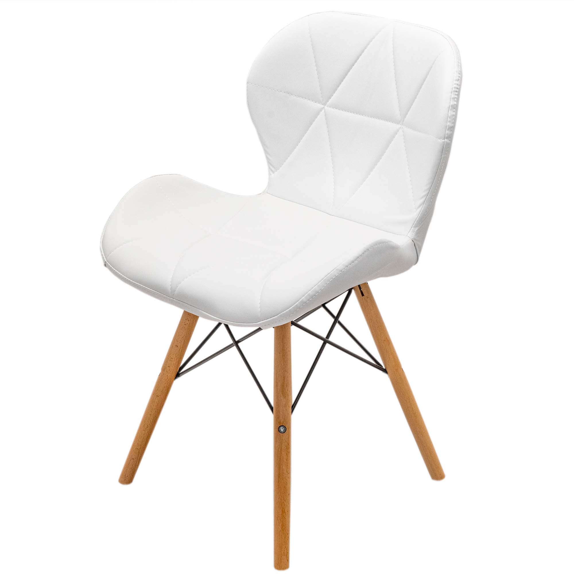 Scaun DENVER Oslo, alb, model scandinav, sezut tip scoica tapitat ...