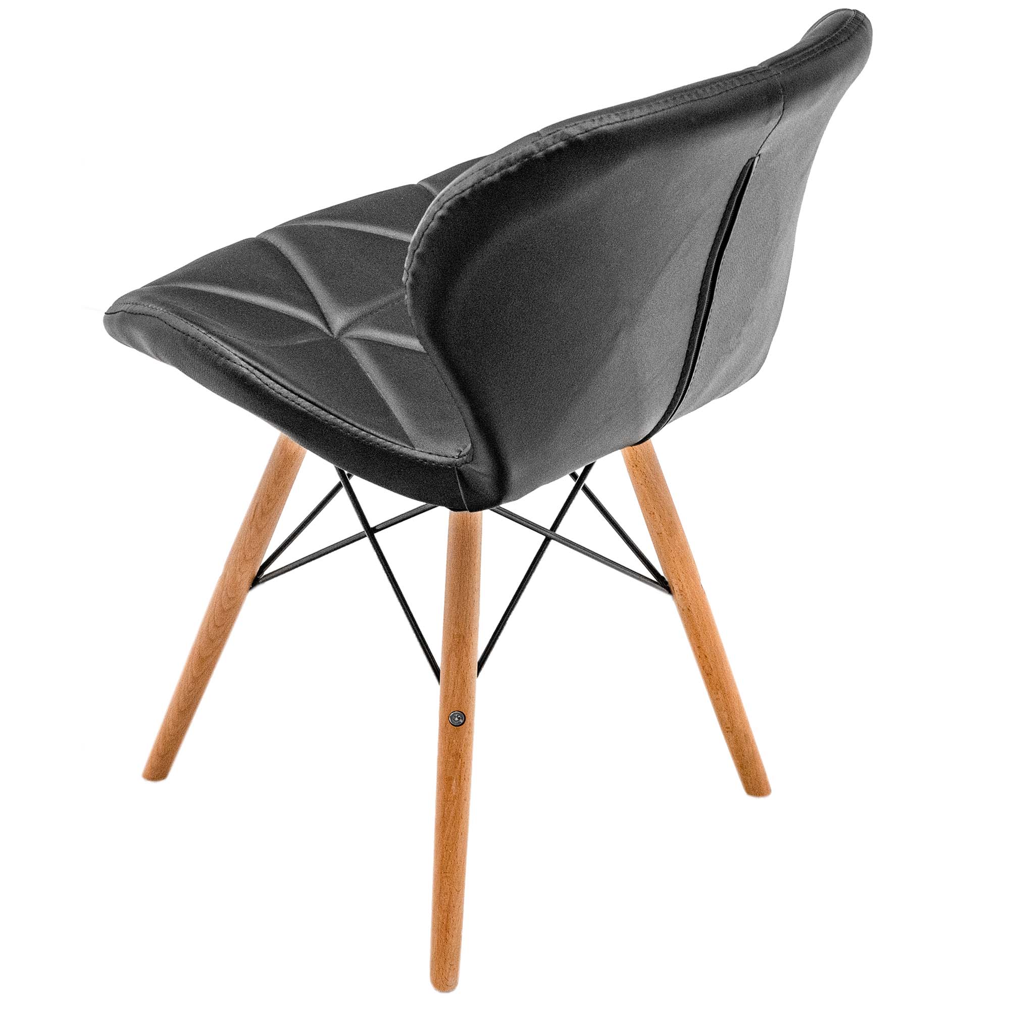 Scaun DENVER Oslo, negru, model scandinav, sezut tip scoica tapitat ...