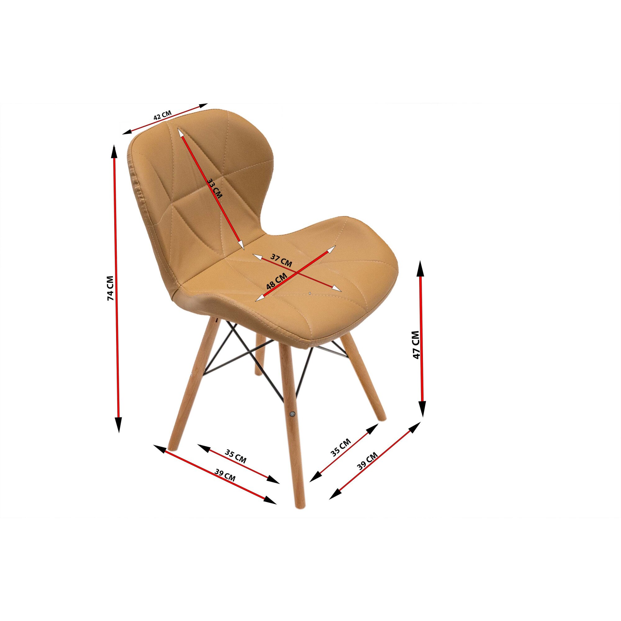 Scaun DENVER Oslo, cappuccino, model scandinav, sezut tip scoica ...