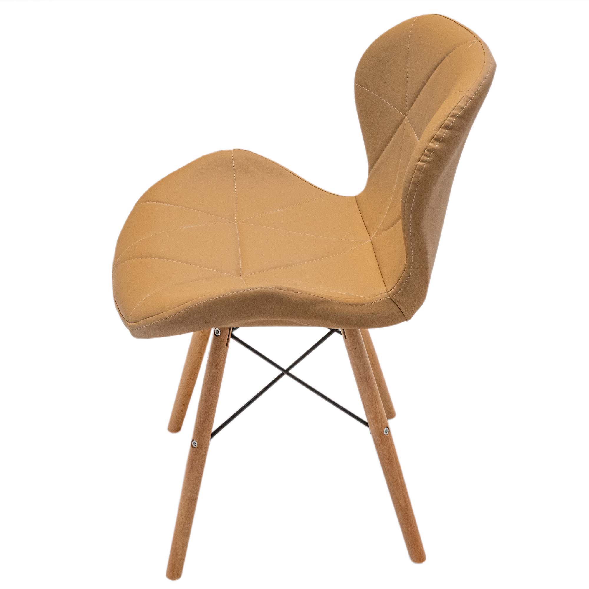 Set 6 scaune DENVER Oslo, cappuccino, model scandinav, sezut tip scoica ...