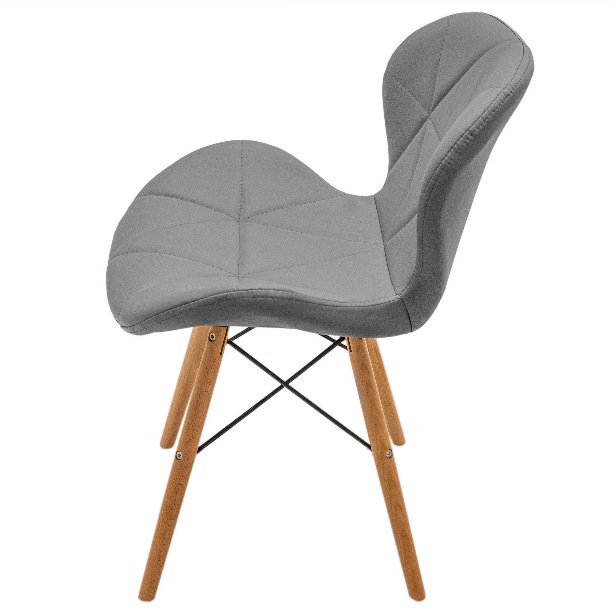Scaun DENVER Oslo, gri, model scandinav, sezut tip scoica tapitat ...