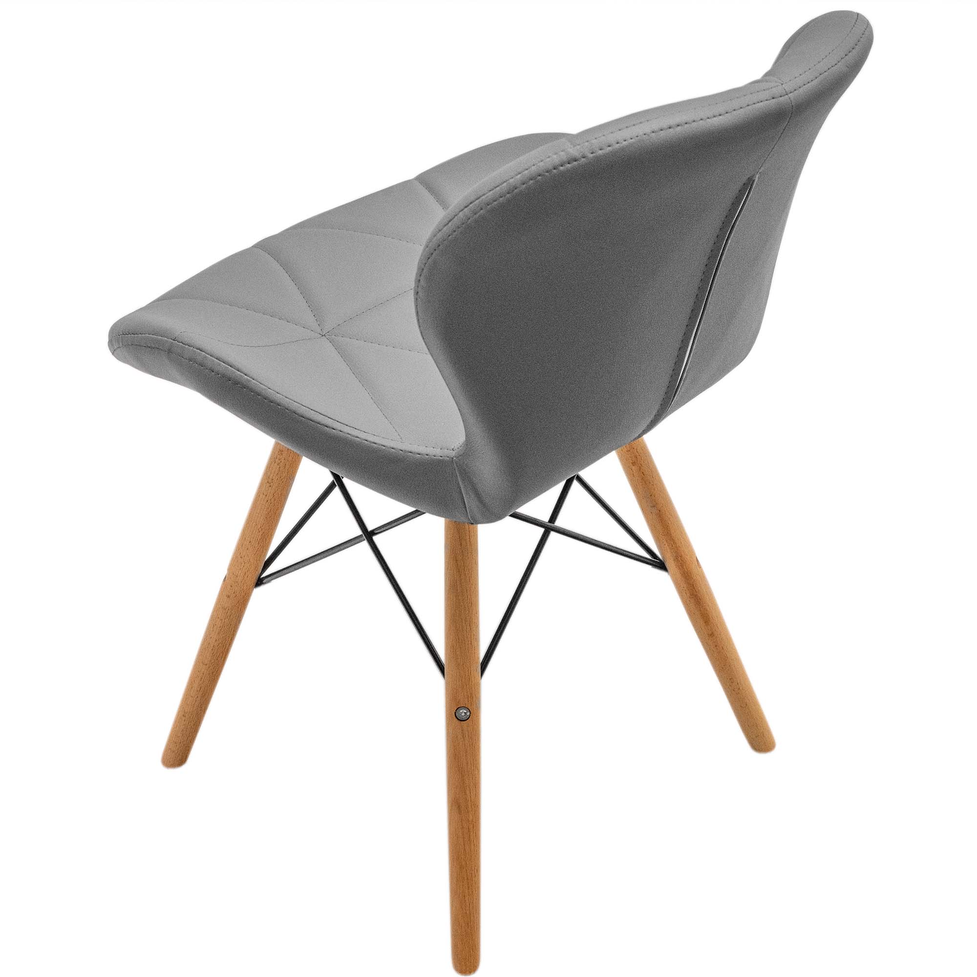 Scaun DENVER Oslo, gri, model scandinav, sezut tip scoica tapitat ...