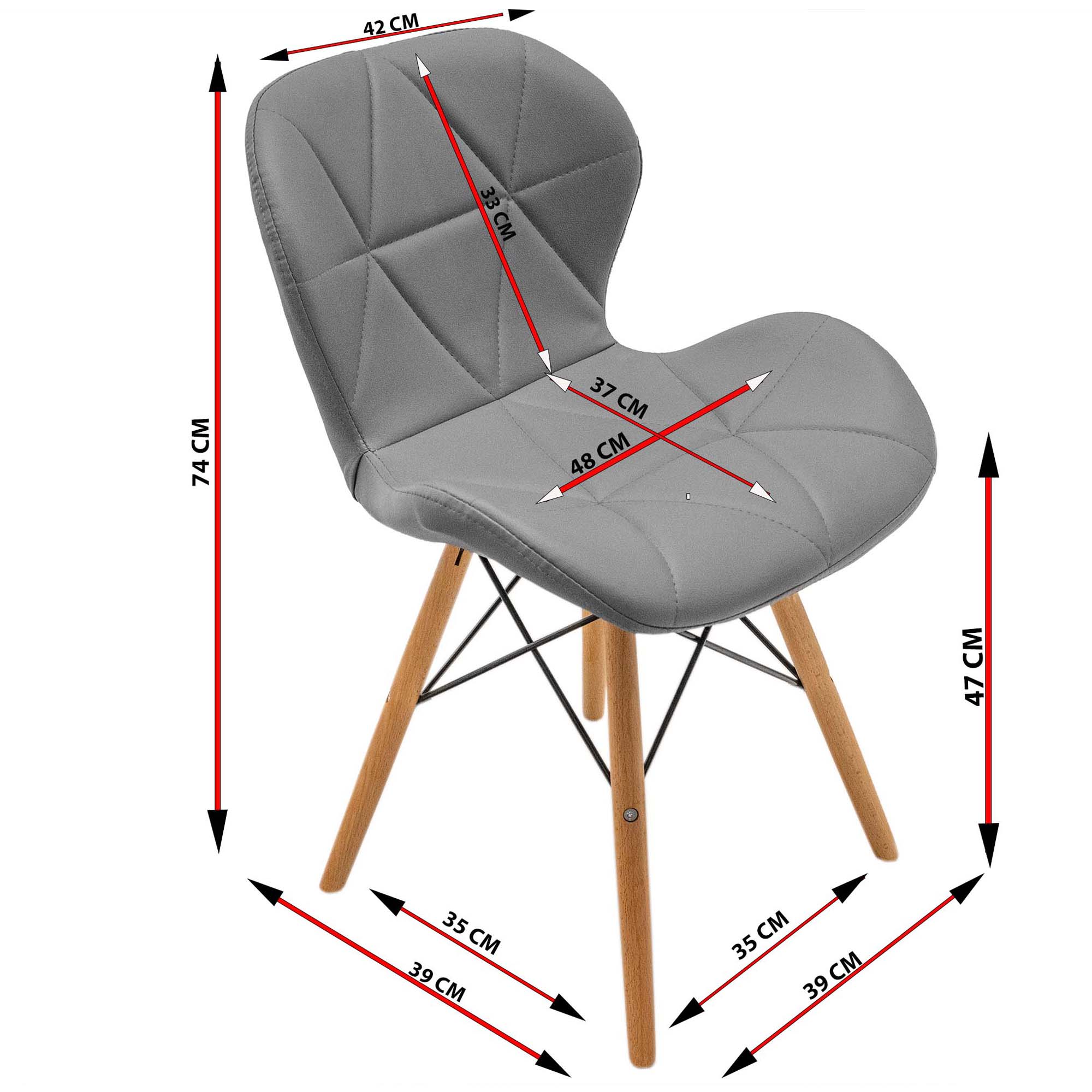 Scaun DENVER Oslo, gri, model scandinav, sezut tip scoica tapitat ...