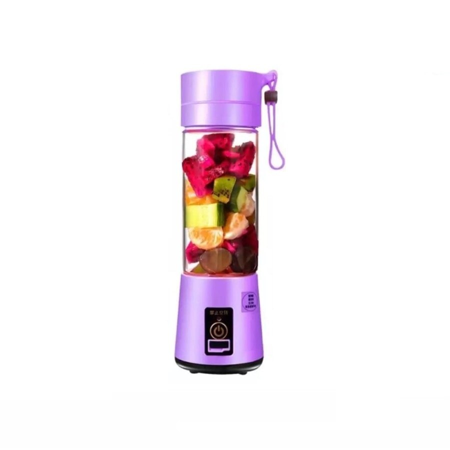 Mini blender portabil, incarcare prin USB, 23,5 x 8 cm, ABS, mov - eMAG.ro