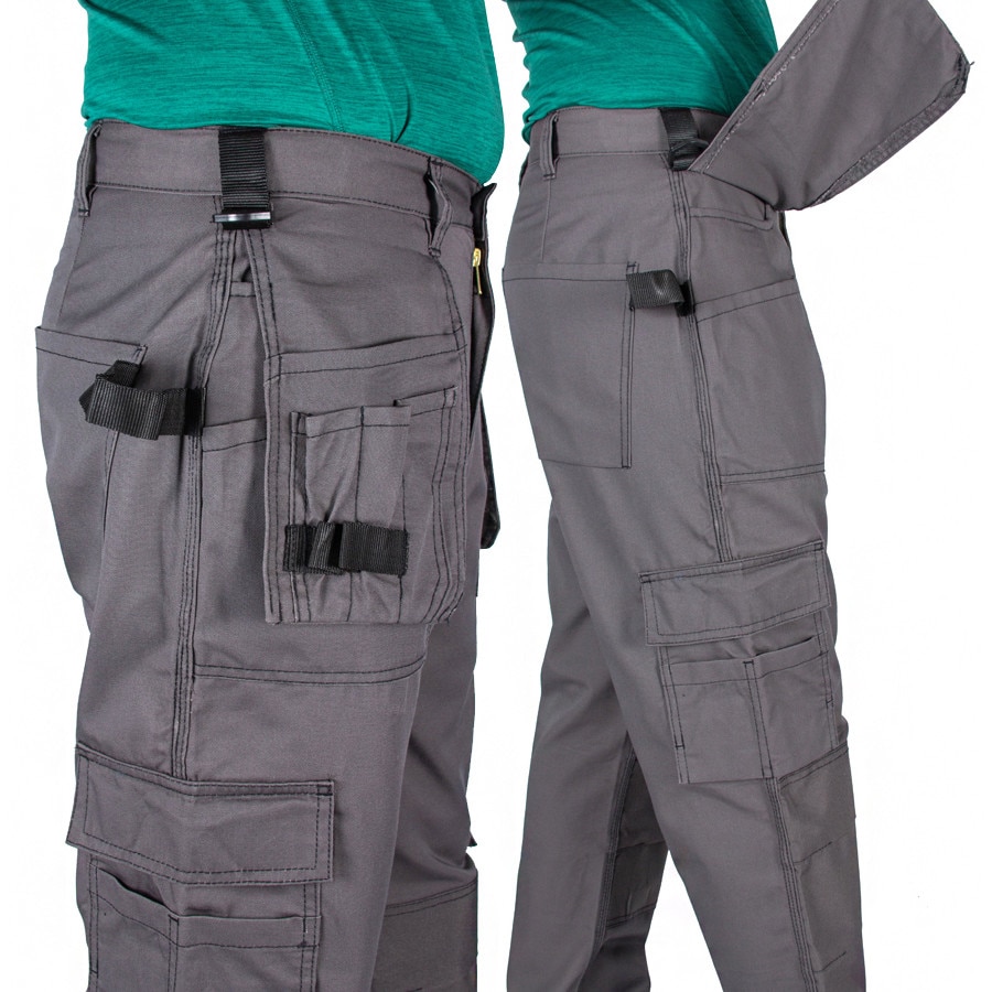 Pantaloni de lucru constructii barbatesti cordura, Gri, W32 L32 - eMAG.ro