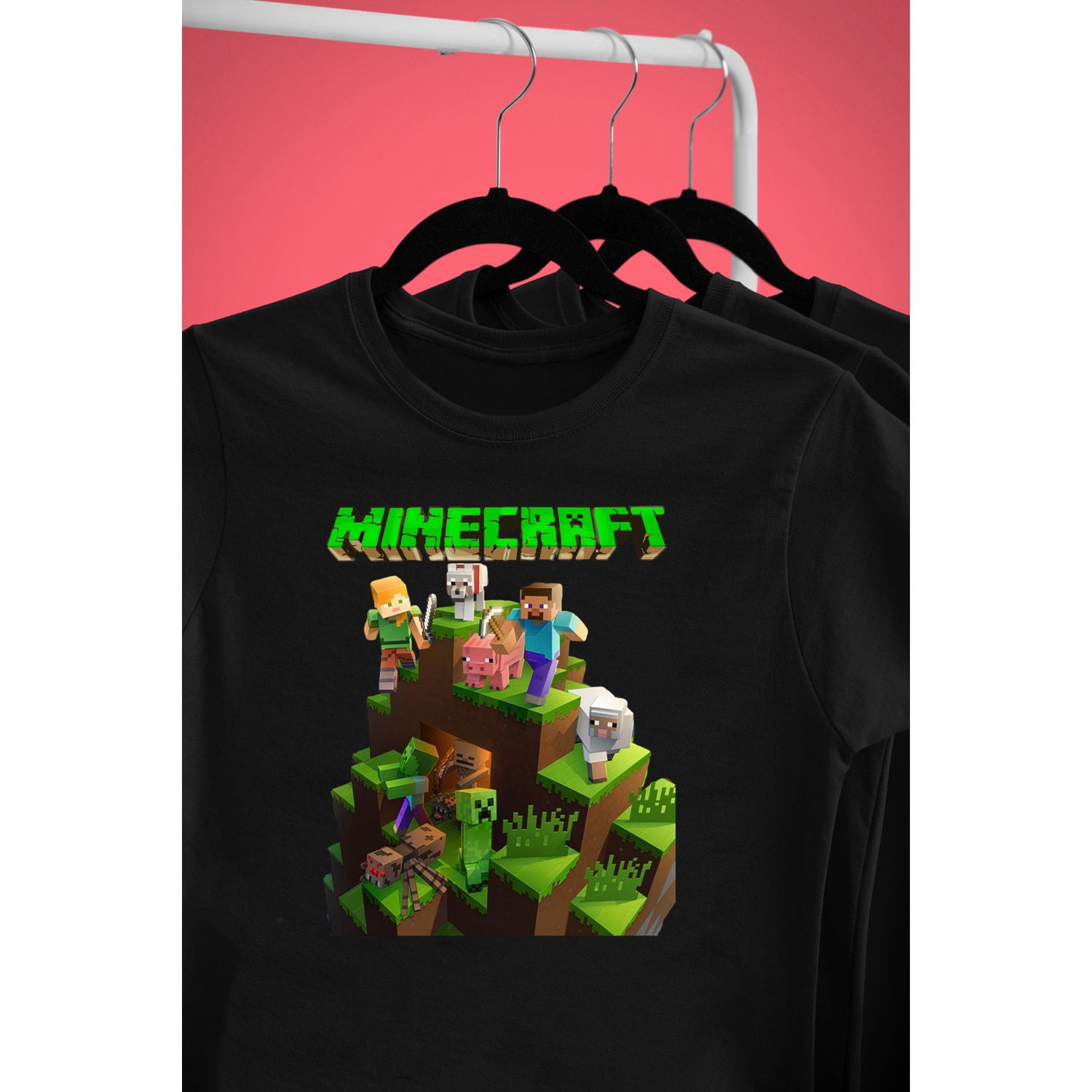 Tricou personalizat pentru copii cu imprimeu, Desene - Minecraft model ...