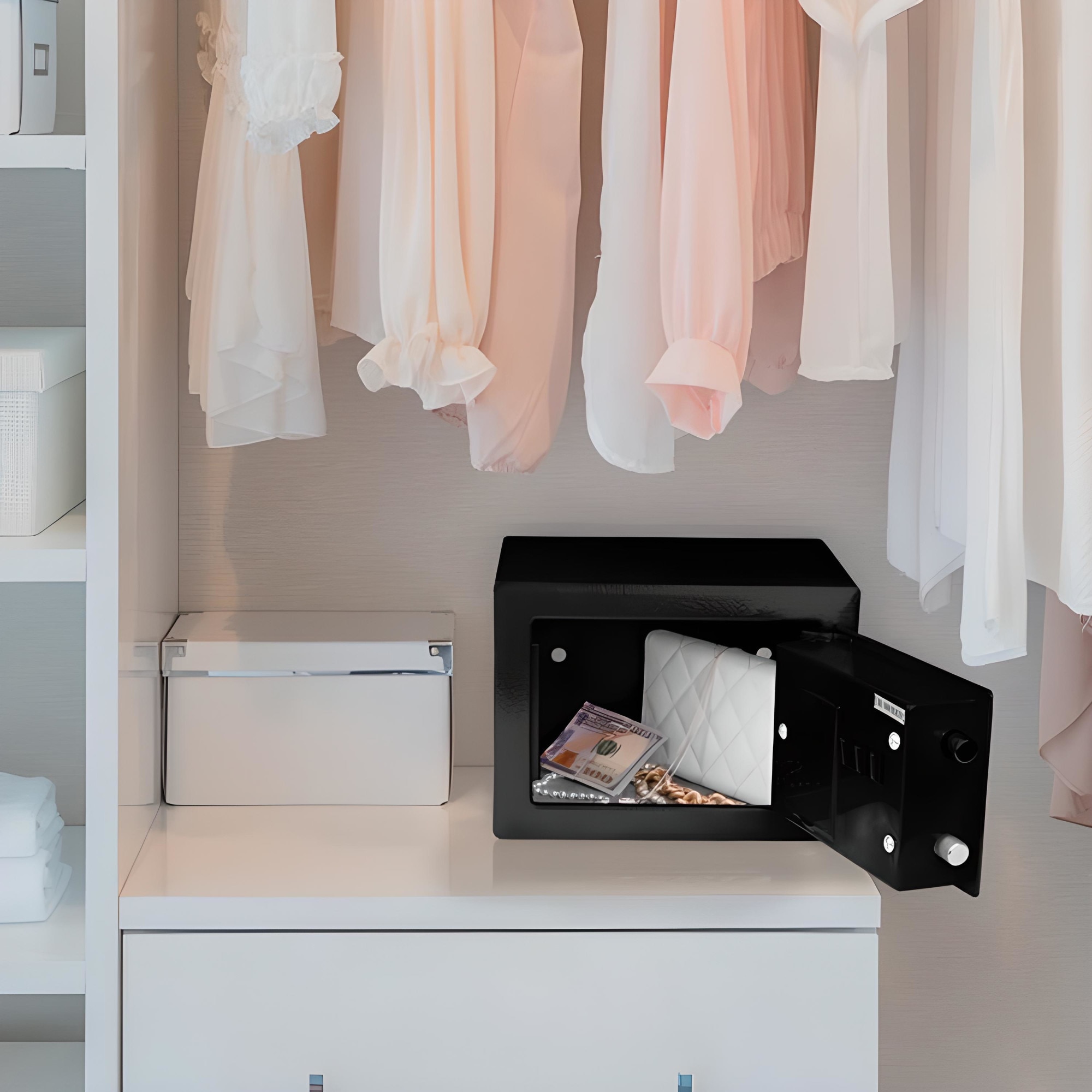 Seif Electronic Standard Mini cu Cifru si Cheie 170x230x170mm, Gri ...