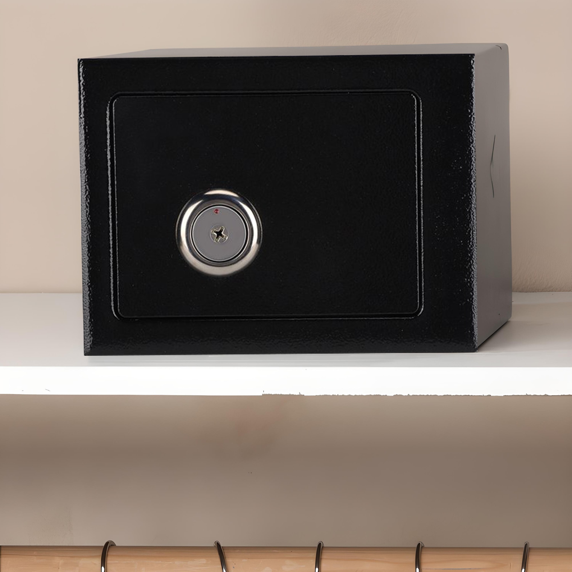 Seif standard cu cheie, 170x230x170 mm, Otel, Negru - eMAG.ro