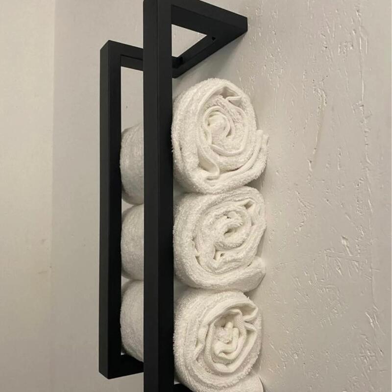 Suport prosoape Krodesign KRO-1203, dimensiune 50x20x14 cm, otel, negru ...