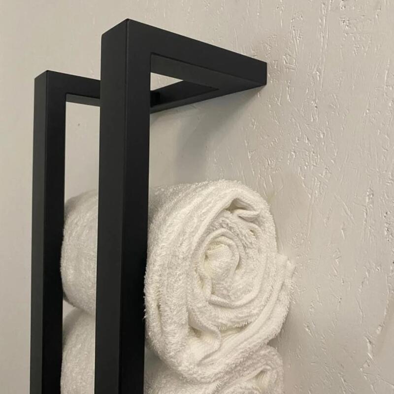 Suport prosoape Krodesign KRO-1203, dimensiune 50x20x14 cm, otel, negru ...