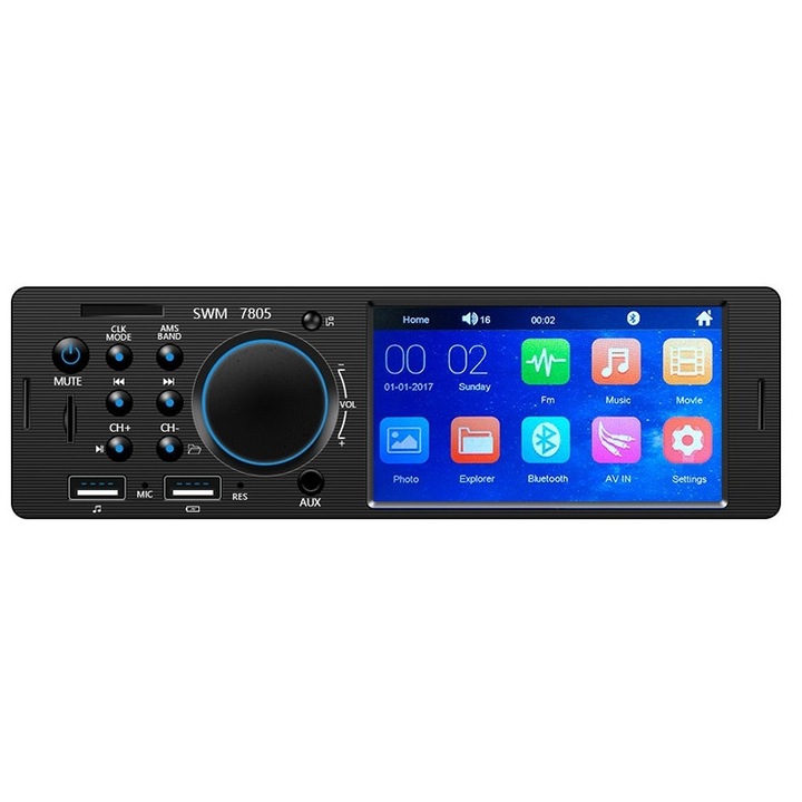 MP5 Player, 1 DIN, USB, SD Card, Radio, Windows CE, 4 x 50 W, MP3, MP5, FLAC, AVI, Display 4.1 ...