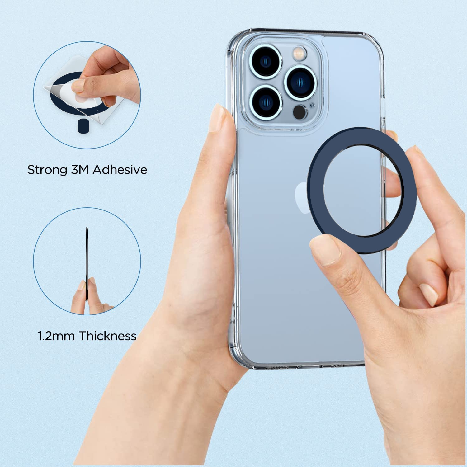 Magnetic Universal Rings with Sticker, JESWO 2 PCS Magsafe Sticker ...